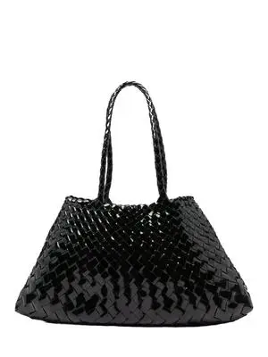 DRAGON DIFFUSION Patent-Leather Woven Tote Bag
