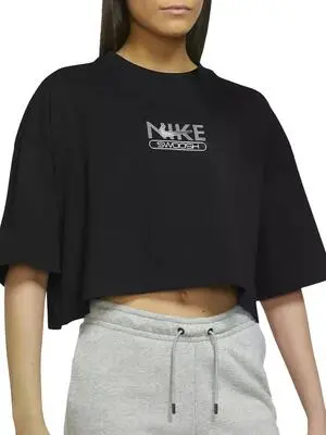 Nike Swoosh Cropped Top - Black