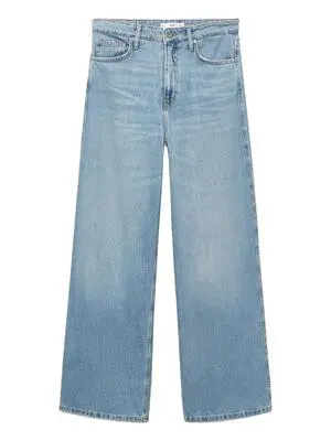 Mango High-waist Wide-leg Jeans - Medium Blue