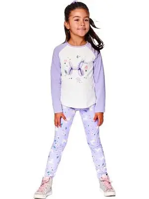 DEUX PAR DEUX Stretch Jersey Leggings Unicorn - Lilac