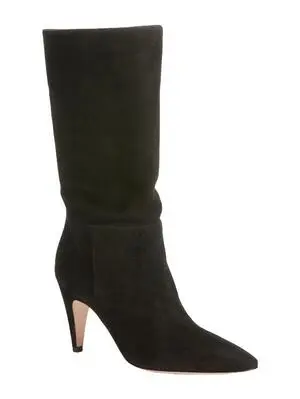 GIANVITO ROSSI Pointed Toe Suede Boots - Black