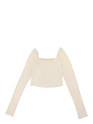 Callipygian Square-neck Ribbed Top - Neutrals