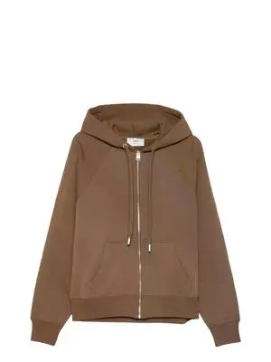Ami Hooded Zip-up - Brown
