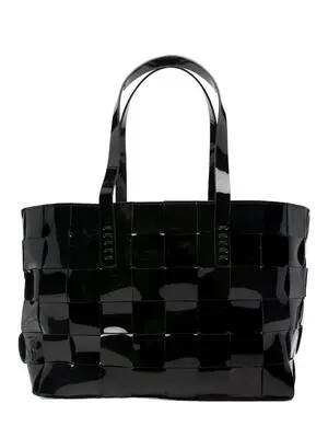 Dragon Diffusion Patent Leather Woven Tote Bag - Black
