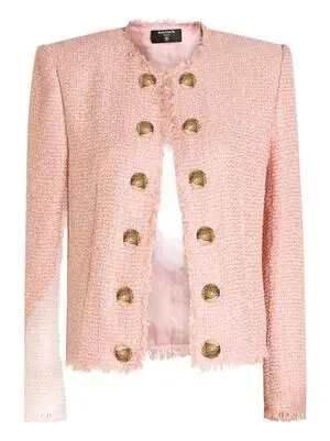 Balmain Sequin-embellished Tweed Jacket - Pink