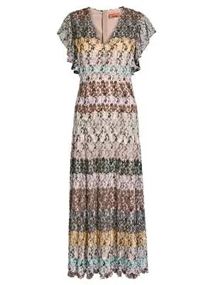 Missoni Striped Metallic-knit Midi Dress - Multicoloured