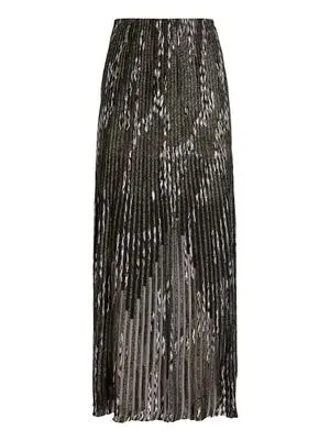 MISSONI Patterned Jacquard Metallic-Knit Midi Skirt