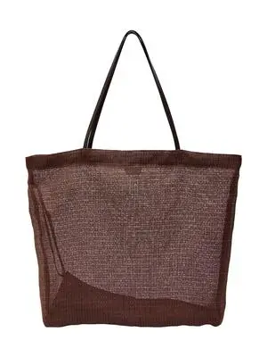 THE ROW Barn Semi-sheer Woven Tote - Brown