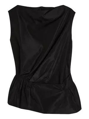 Simone Rocha Draped Taffeta Top - Black