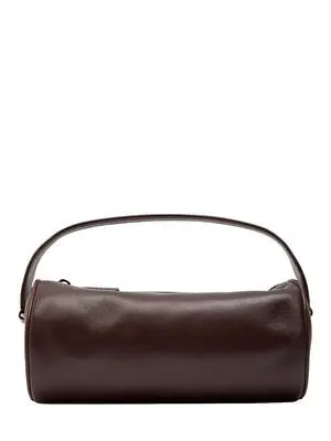 THE ROW Round 90s Leather Top Handle Bag - Brown