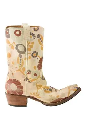 Prada Floral-print Cowboy Boots - Neutrals