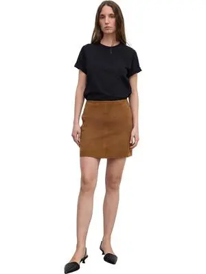 HOUSE OF DAGMAR Suede Mini Skirt - Toffee Brown
