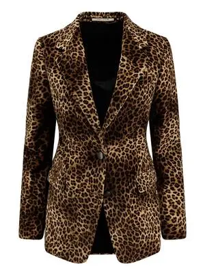Tagliatore Cotton Blazer - Animal Print