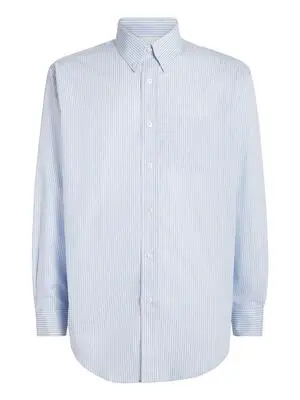 Drole De Monsieur Cotton Stripe Shirt - Blue