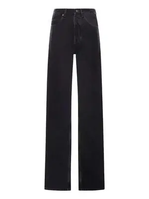 Saint Laurent V-waist Wide-leg Jeans - Black