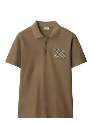 Burberry Equestrian Knight-check Polo Shirt - Brown