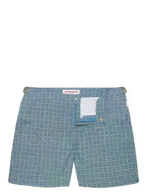 Orlebar Brown Bulldog Solstice Geometric-pattern Swim Shorts - Blue