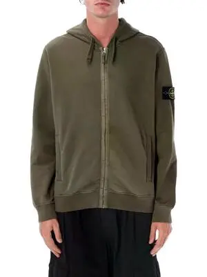 Stone Island Zip-front Hoodie - Green