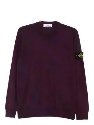 Stone Island Crew-neck Virgin Wool Sweater - Purple