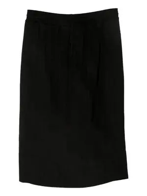 Colville Drawstring Midi Skirt - Black