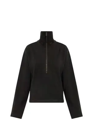 LEMAIRE High-neck Zip-up Sweatshirt - Black