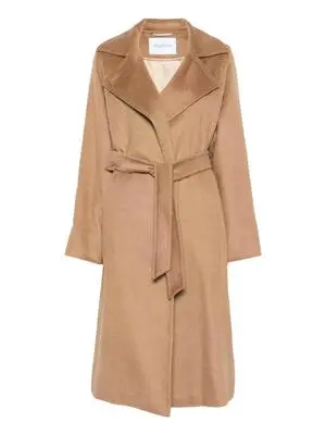 Max Mara Belted Notched-lapel Coat - Brown