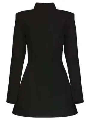 VESTIAIRE D'UN OISEAU LIBRE High-neck Long-sleeve Dress - Black