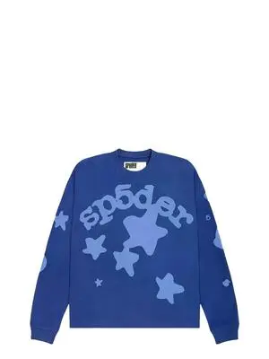SP5DER Star-print Long-sleeve T-shirt - Blue