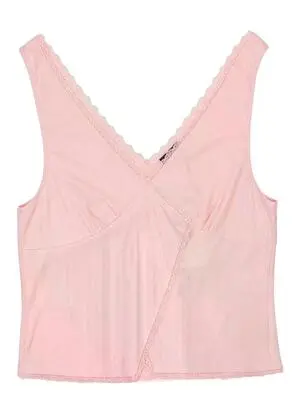 Callipygian V-neck Cropped Tank Top - Pink