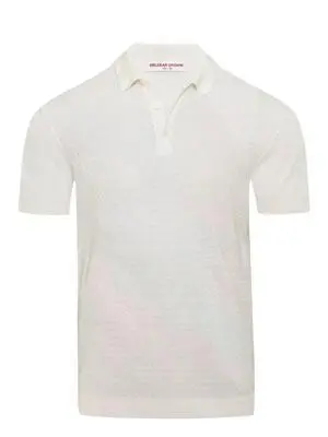 Orlebar Brown Textured Short-sleeve Polo Shirt - White