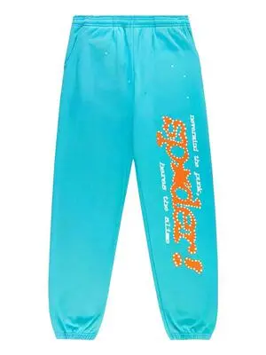SP5DER Rhinestone-embellished Logo Track Pants - Blue