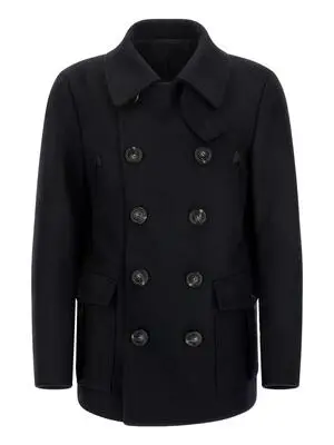 Dsquared2 Double-breasted Wool Coat - Black