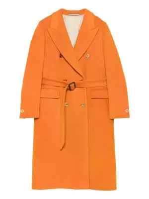 Tagliatore Belted Double-breasted Coat - Orange