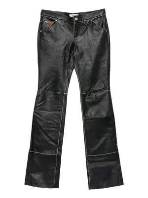 Martine Rose Paneled Leather Trousers - Black