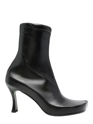Balenciaga Leather Square-toe Boots - Black