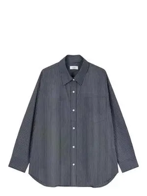 STUDIO TOMBOY Pinstripe Button-down Shirt - Grey