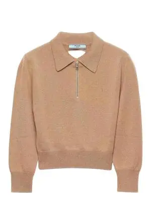 Prada Cashmere Polo Sweater - Brown
