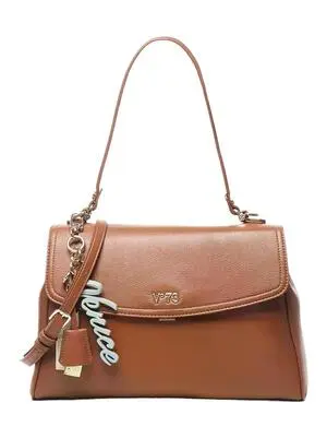 V°73 Flap Shoulder Bag With Logo Charm - Brown