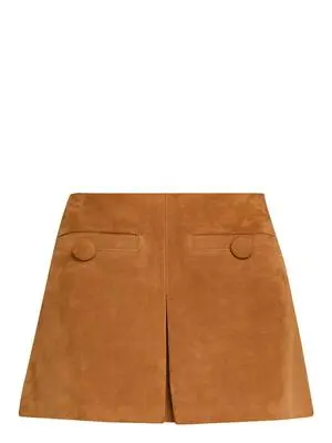 Marc Jacobs Suede Pleat Mini Skirt - Copper