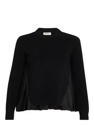 Simkhai Elanore Long-sleeve Pleated Sweater - Black