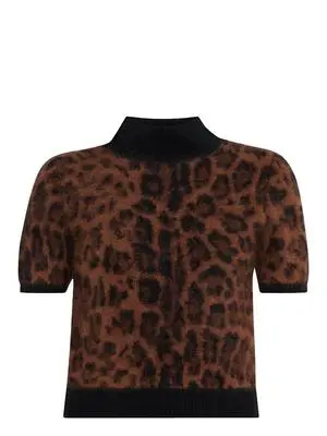 Adam Lippes Ari Leopard Print Cashmere Sweater - Leoprd