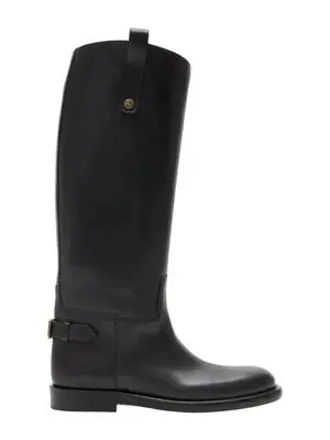 Burberry Cavalier Leather Knee-high Boots - Black