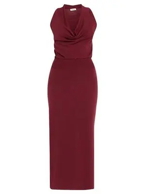 Simkhai Ramona Knit Cowl-neck Midi Dress - Cranberry