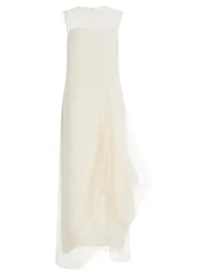 STAUD Viola Silk Midi Dress