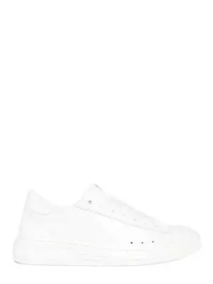 MSGM Logo-detail Leather Sneakers - White