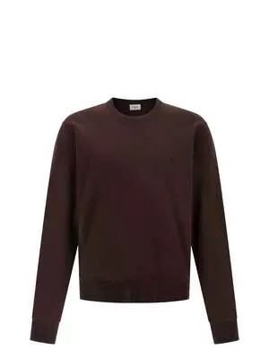 Saint Laurent Cassandre Embroidered Sweatshirt - Brown