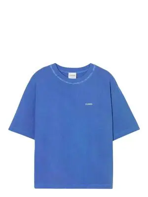 Closed Crew-neck T-shirt With Logo - Blue