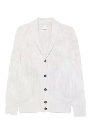 Eleventy Ribbed Shawl-collar Cardigan - Neutrals