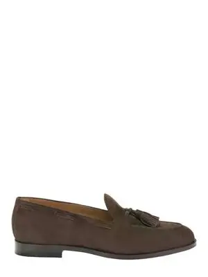 Loro Piana Tassel Suede Loafers - Brown