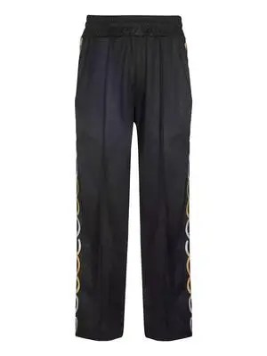 Gcds Chain-print Elasticated-waistband Track Pants - Black